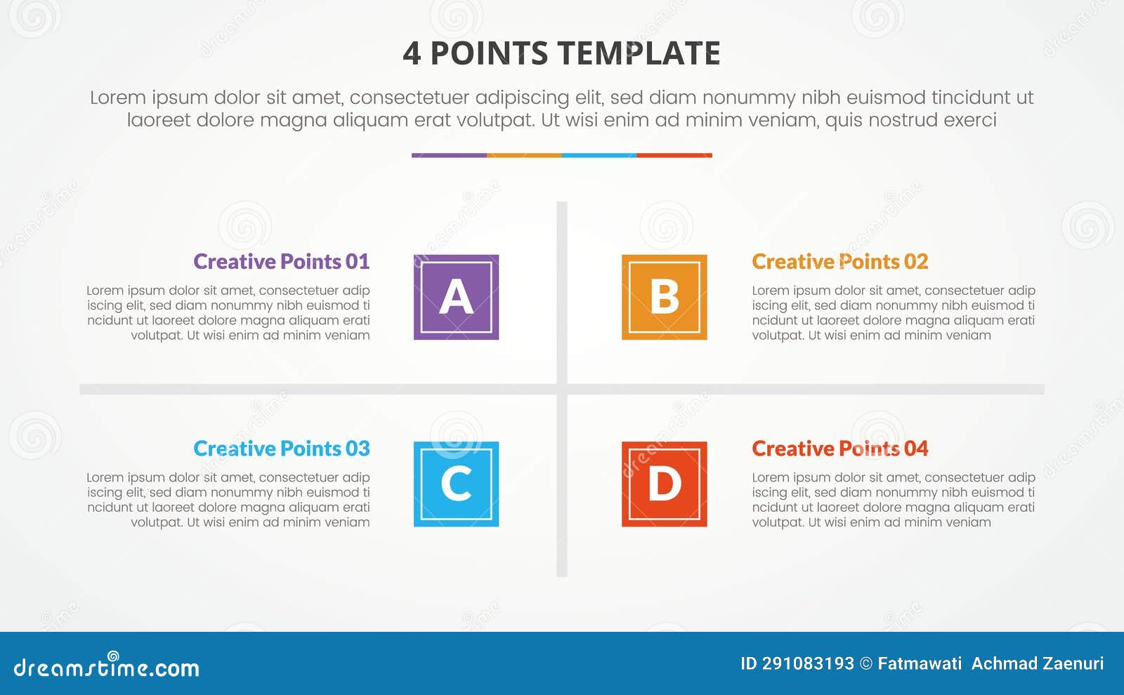 4 Points Stage Template Infographic Concept for Slide Presentation with ...