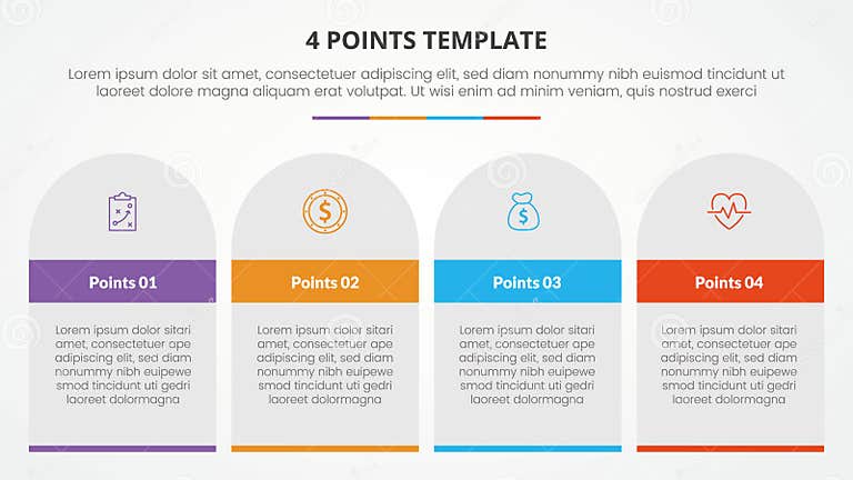 4 Points Stage Template Infographic Concept for Slide Presentation with ...
