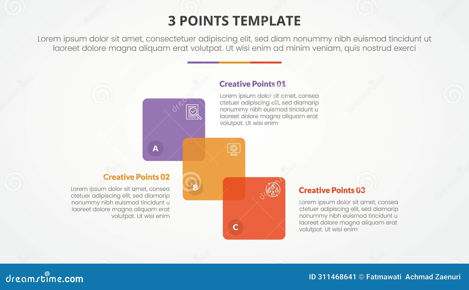 3 Points Stage Template Infographic Concept for Slide Presentation with ...