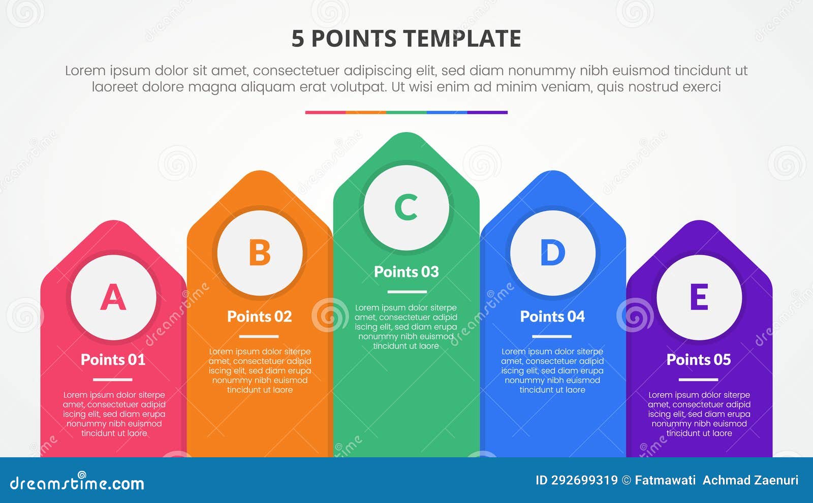 5 Points Stage Template Infographic Concept for Slide Presentation with ...
