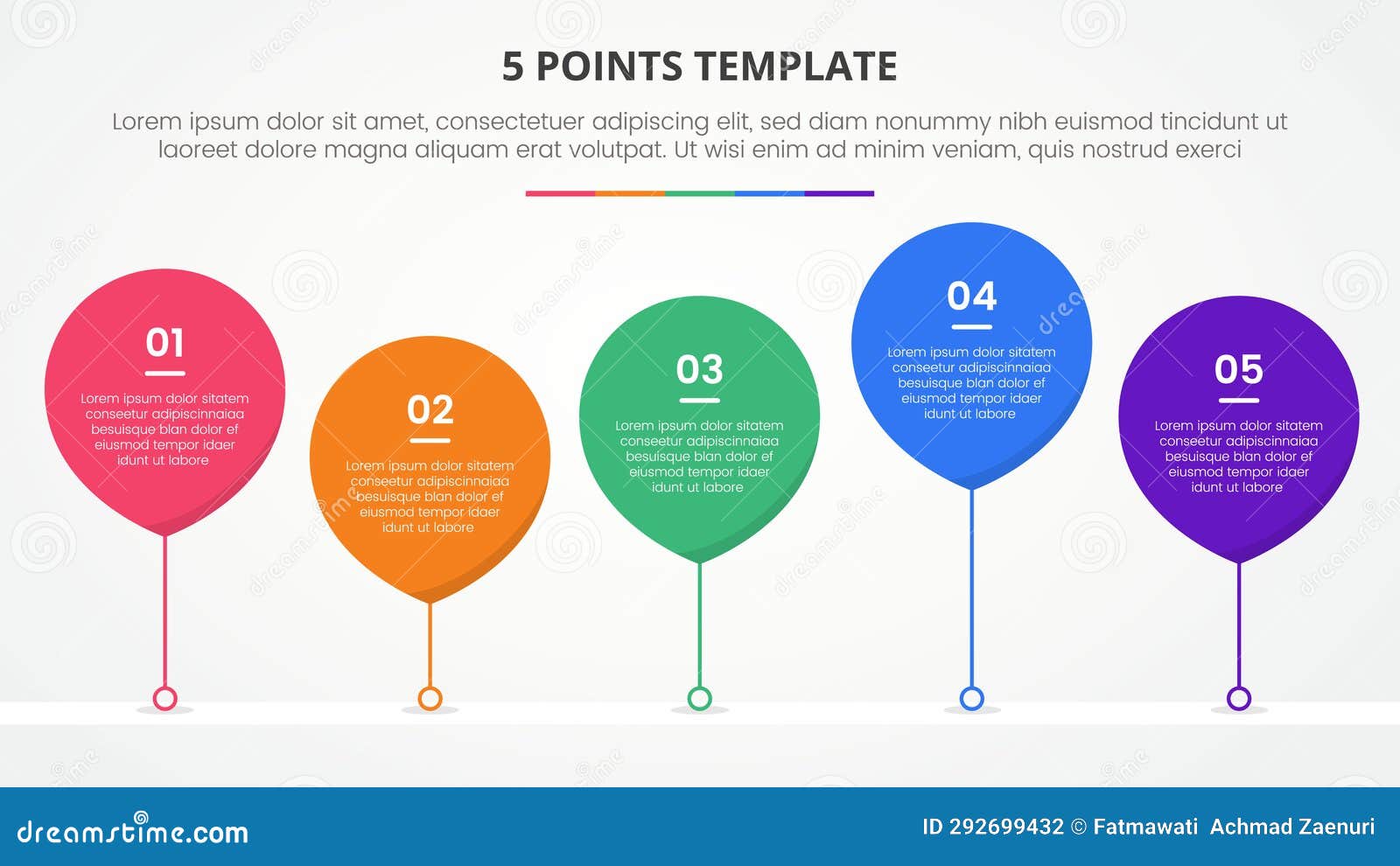 5 Points Stage Template Infographic Concept for Slide Presentation with ...