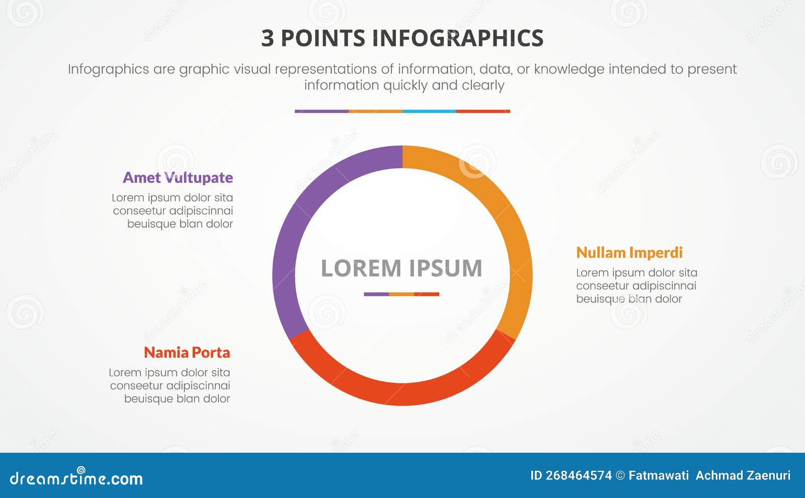 3 Points Or Stages Infographic Concept With Right Direction And ...