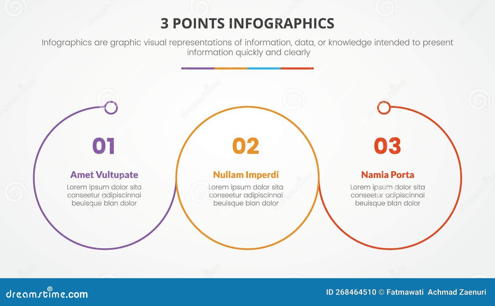3 Points or Stages Infographic Concept with Circle Shape Timeline for ...