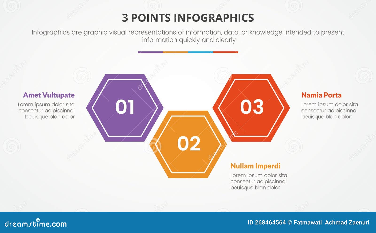 3 Points Or Stages Infographic Concept With Right Direction And ...