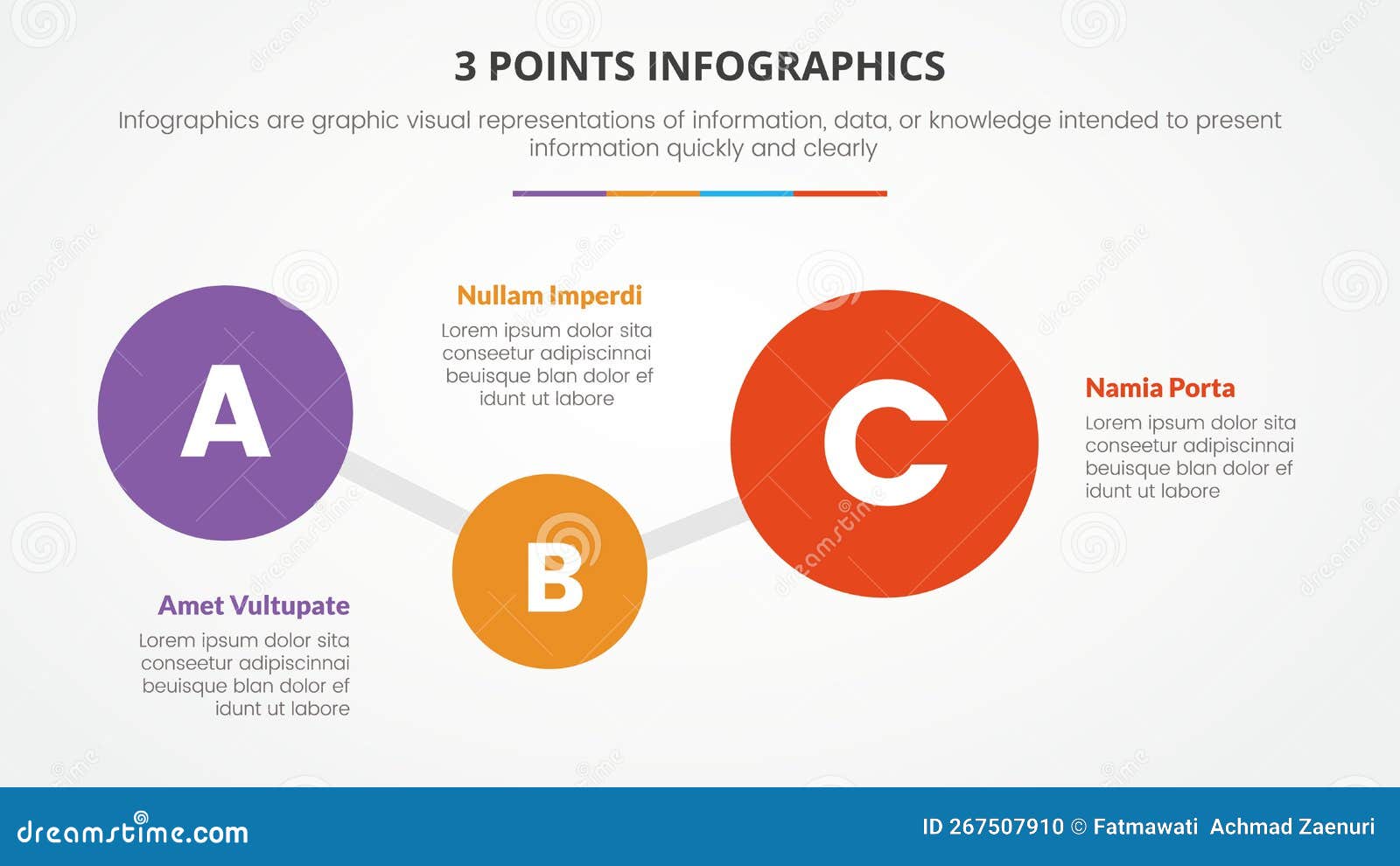 3 Points or Stages Infographic Concept with Right Direction Circle ...