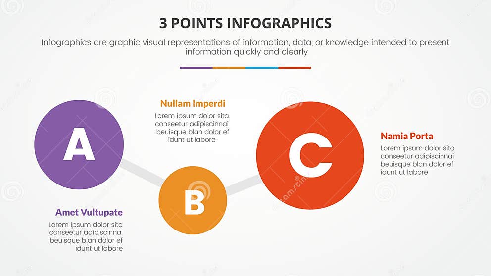 3 Points or Stages Infographic Concept with Right Direction Circle ...