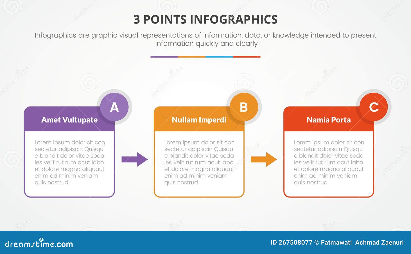 3 Points Or Stages Infographic Concept With Right Direction And Square ... 3 Points Or Stages Infographic Concept With Right Direction And Square ...