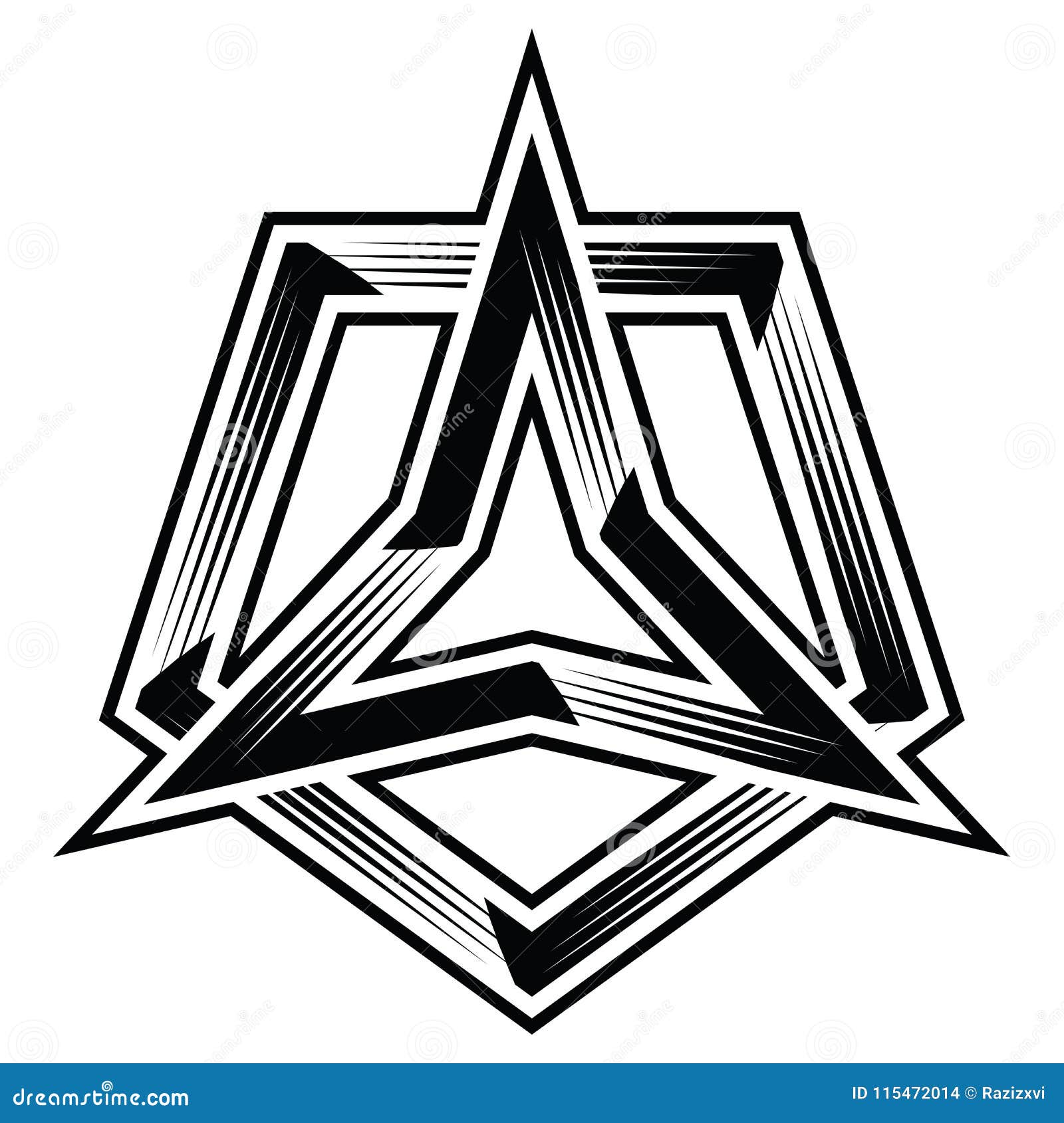 Triangle and Pentagon Clipart Illustration Vector Stock Vector ...