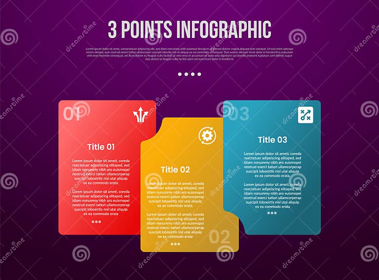 3 Points or Step Process Infographic with Big Container Box Stacking ...