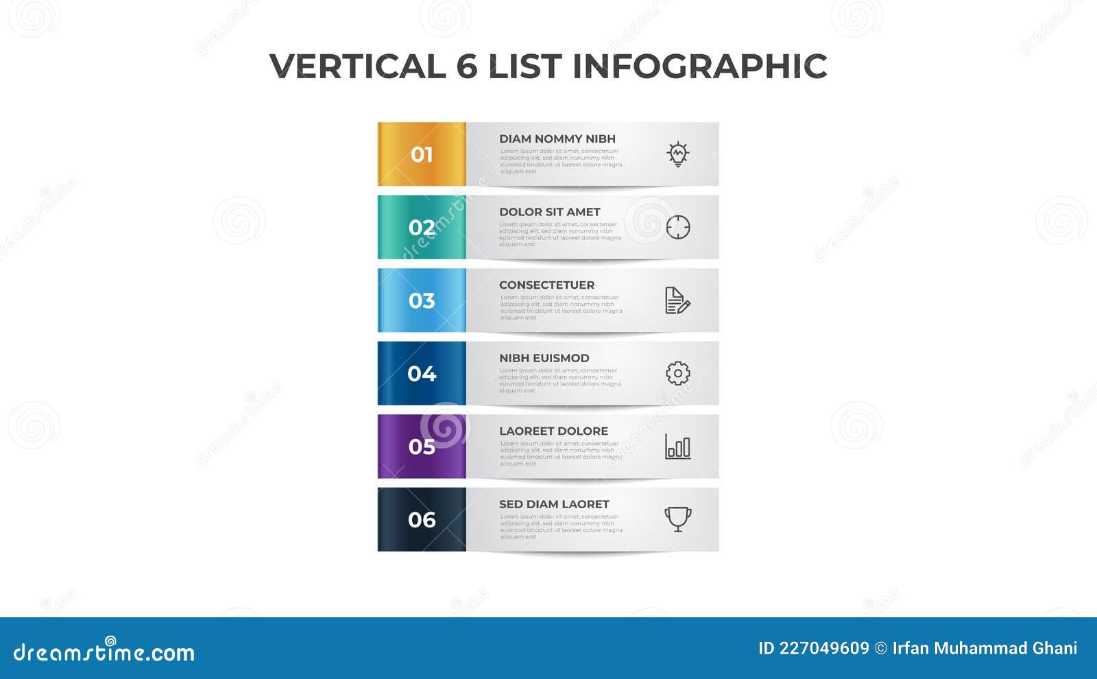 5 Points Of Steps Diagram, Vertical List Layout, Infographic Template ...