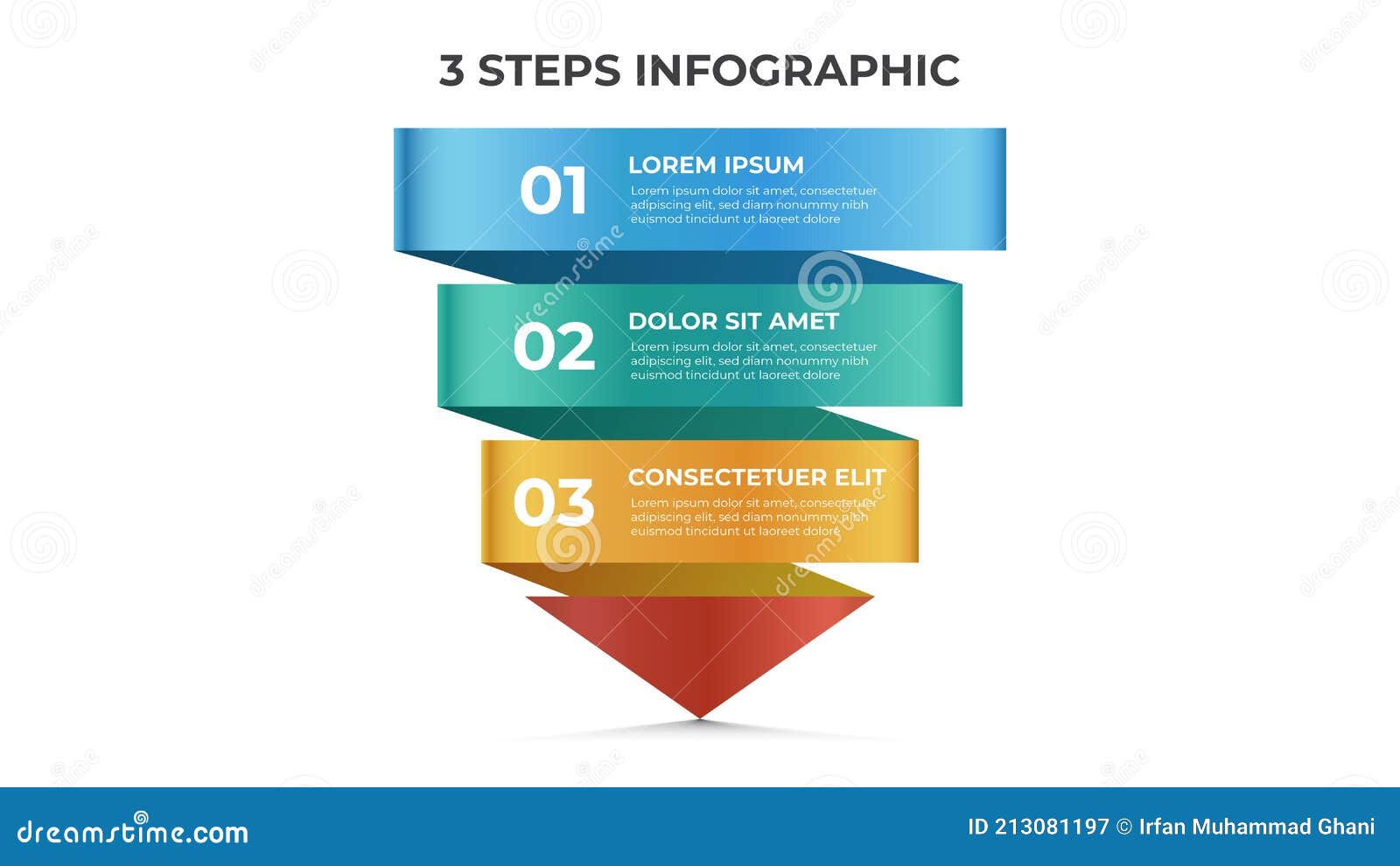 3 Points of Steps, Infographic Template, Layout Design Vector with ...