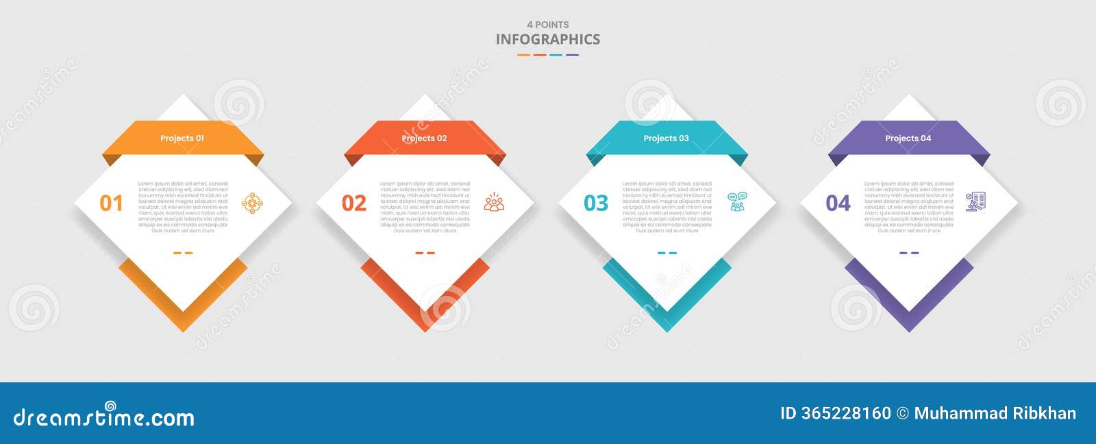 5 Points Template Infographic Outline Style With 5 Point Step Template ...
