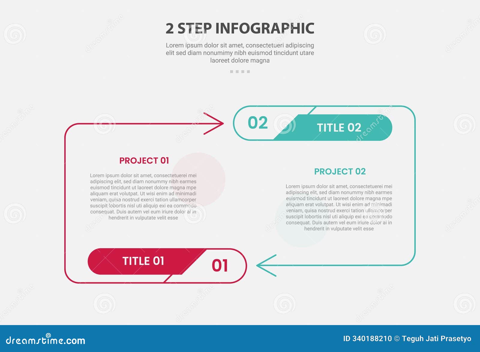 2 Points Template Infographic Outline Style with 2 Point Stage or Step ...