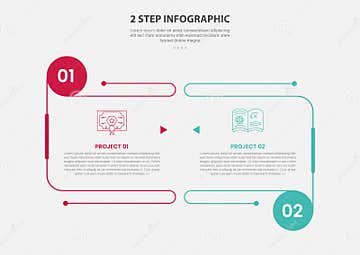 2 Points Template Infographic Outline Style with 2 Point Stage or Step ...