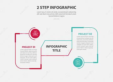 2 Points Template Infographic Outline Style with 2 Point Stage or Step ...