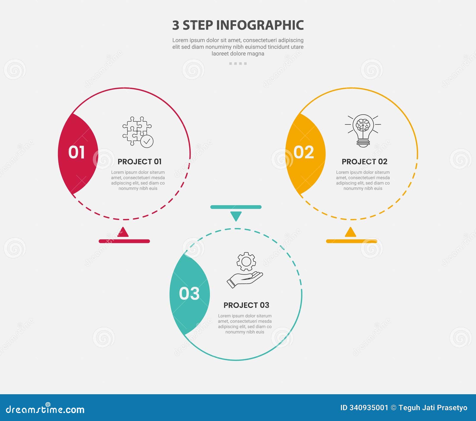 3 Points Template Infographic Outline Style with 3 Point Step Template ...
