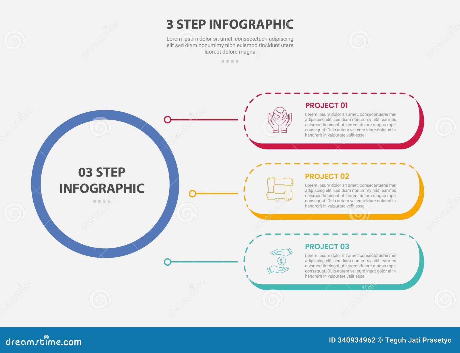 3 Points Template Infographic Outline Style with 3 Point Step Template ...