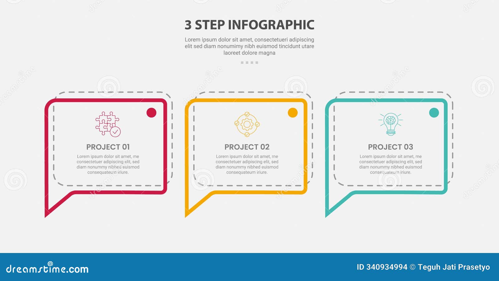 3 Points Template Infographic Outline Style with 3 Point Step Template ...