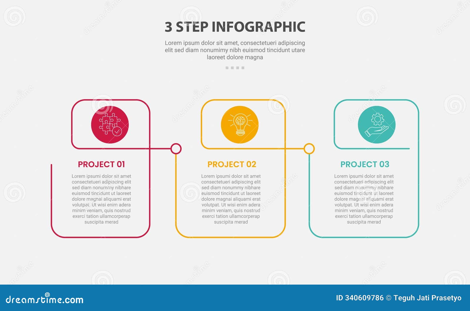 3 Points Template Infographic Outline Style with 3 Point Step Template ...
