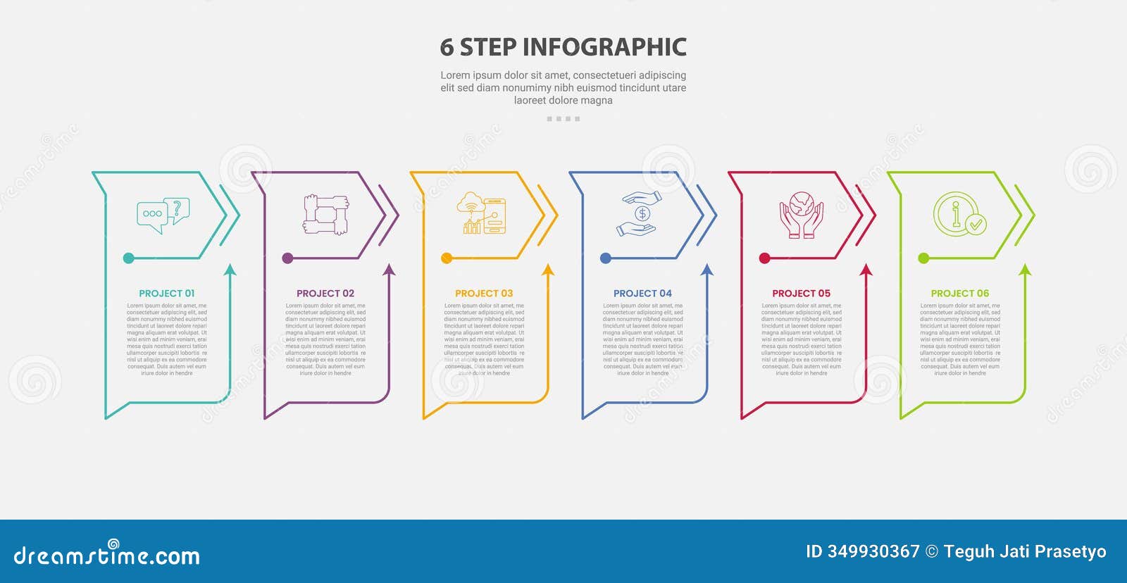 4 Points Template Infographic Outline Style With 4 Point Step Template ...