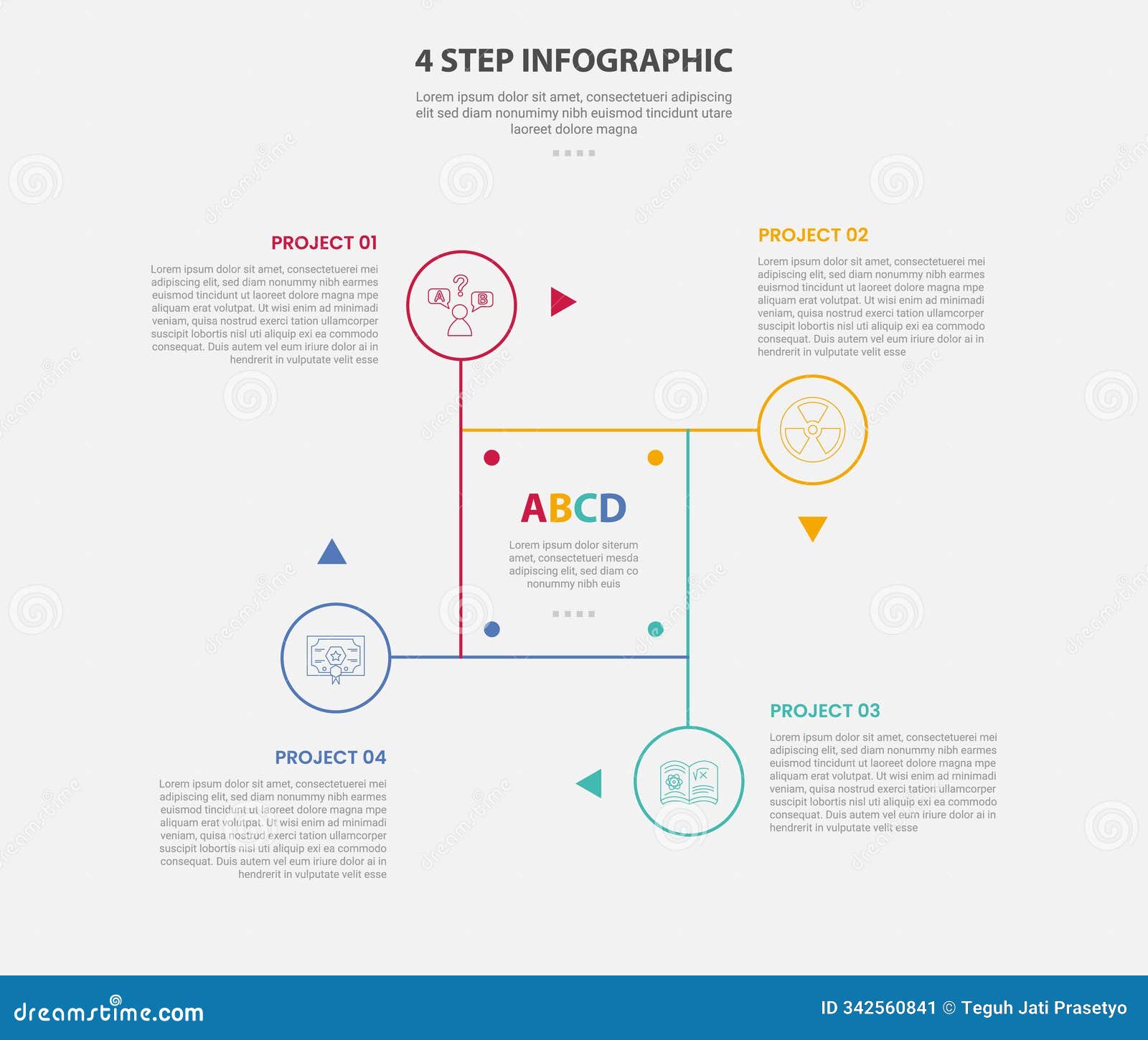Cycle Base Infographic Outline Style With 6 Point Template With Round ...