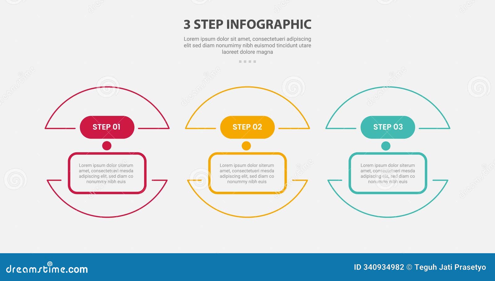 3 Points Template Infographic Outline Style with 3 Point Step Template ...