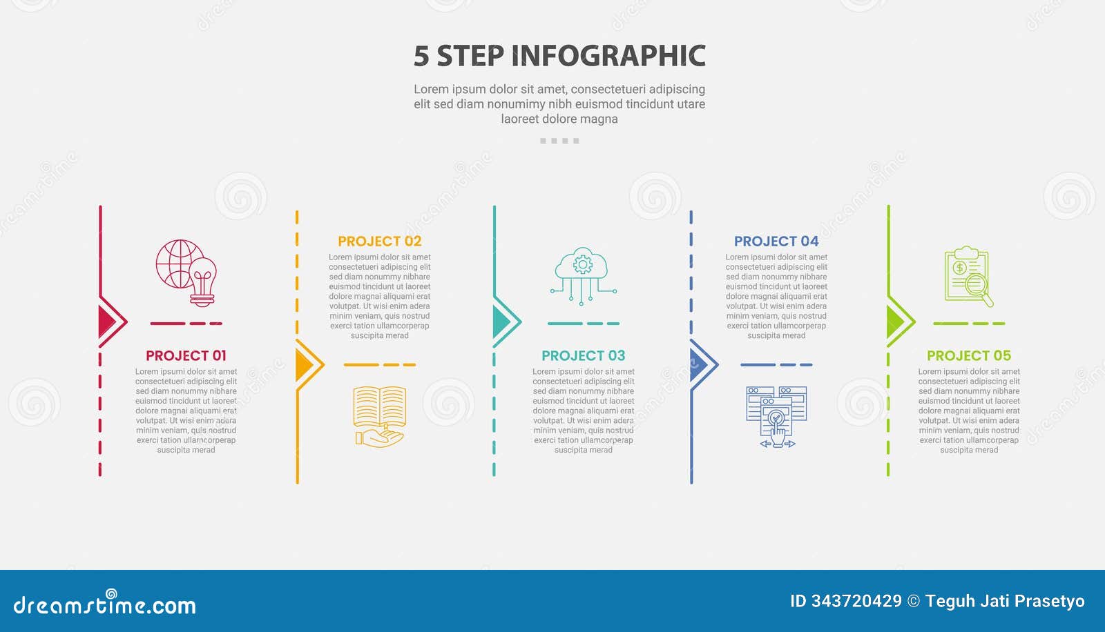 6 Points Template Infographic Outline Style With 6 Point Step Template ...