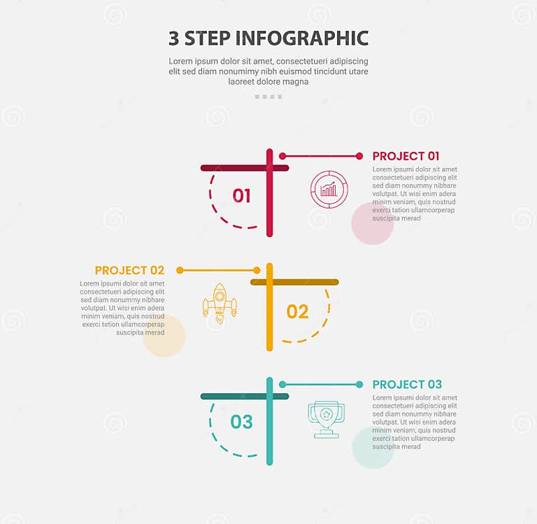 3 Points Template Infographic Outline Style with 3 Point Step Template ...