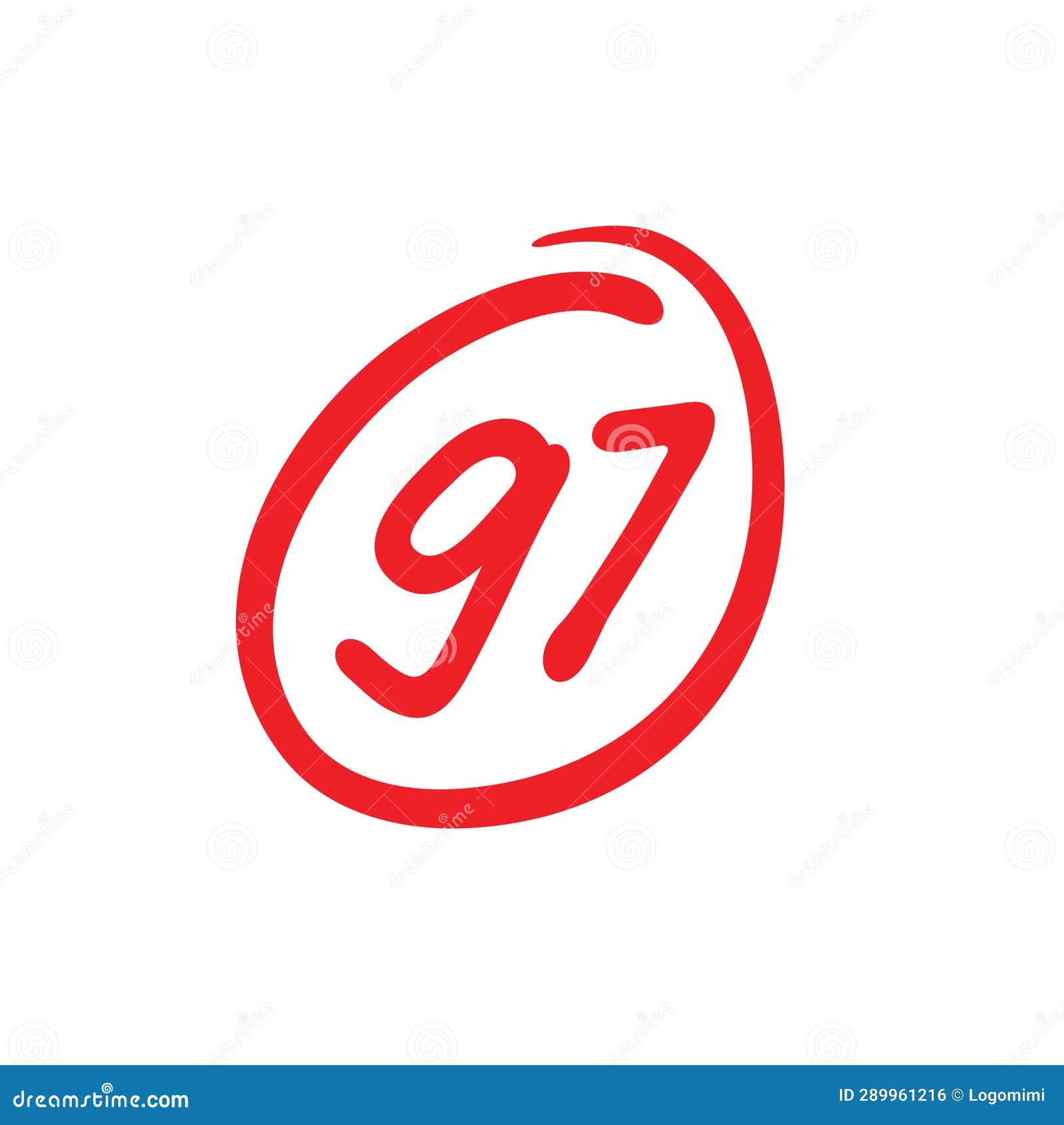 97 Points Test Score, Ninety Seven Points Grade Results, Hand Drawn ...