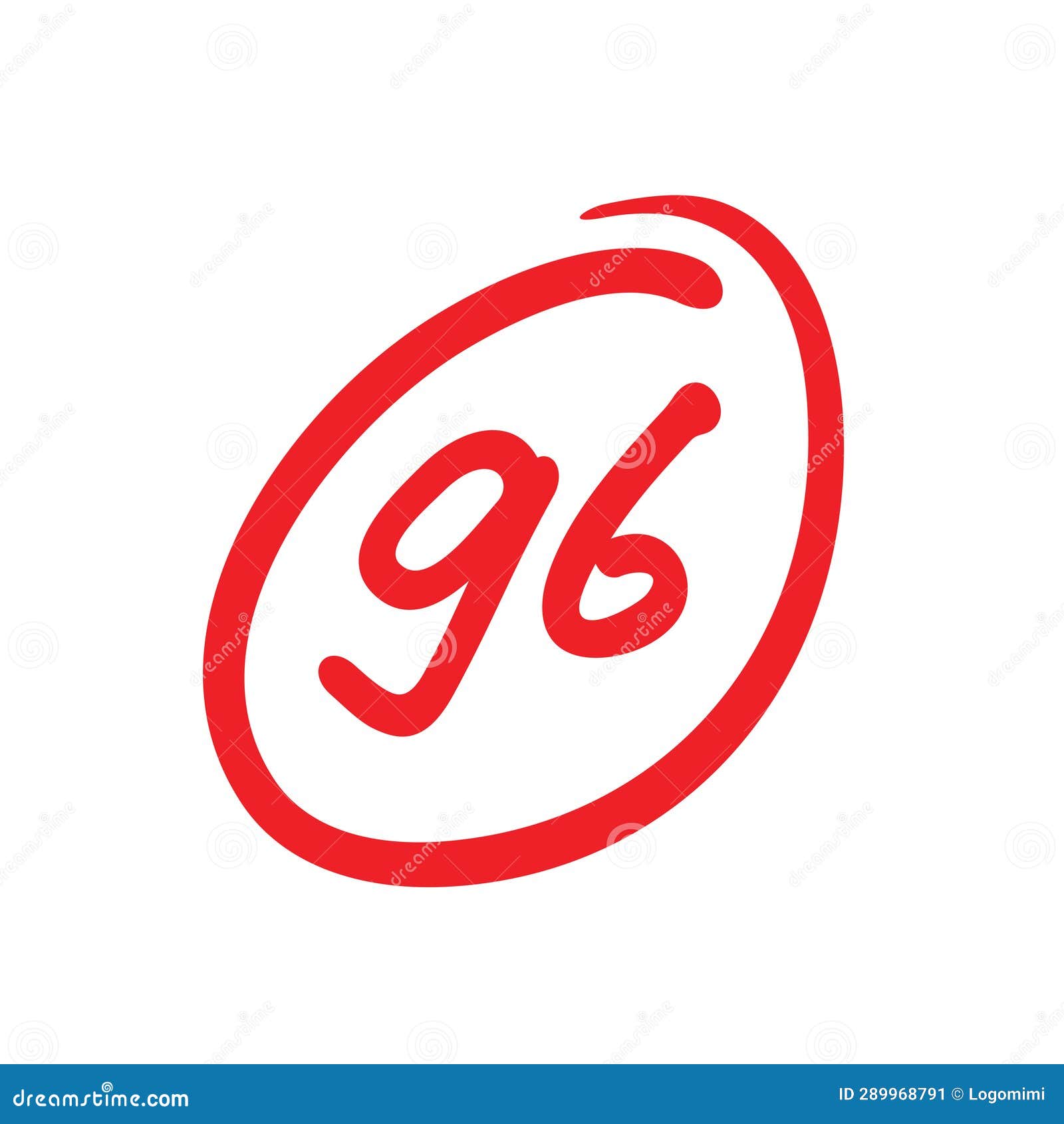 96 Points Test Score, Ninety Six Points Grade Results, Hand Drawn ...