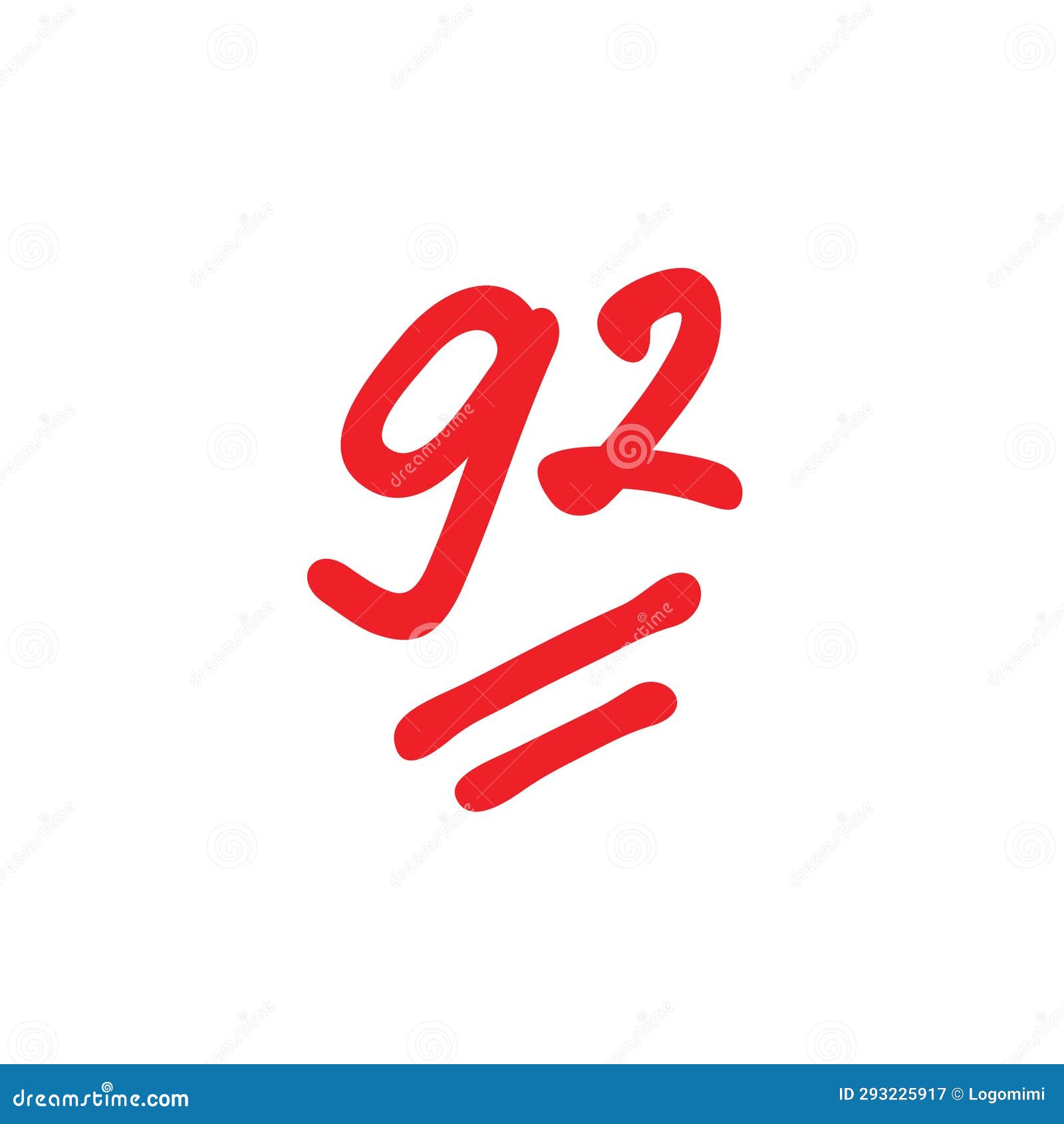 92 Points Test Score, Ninety Two Points Grade Results, Vector ...