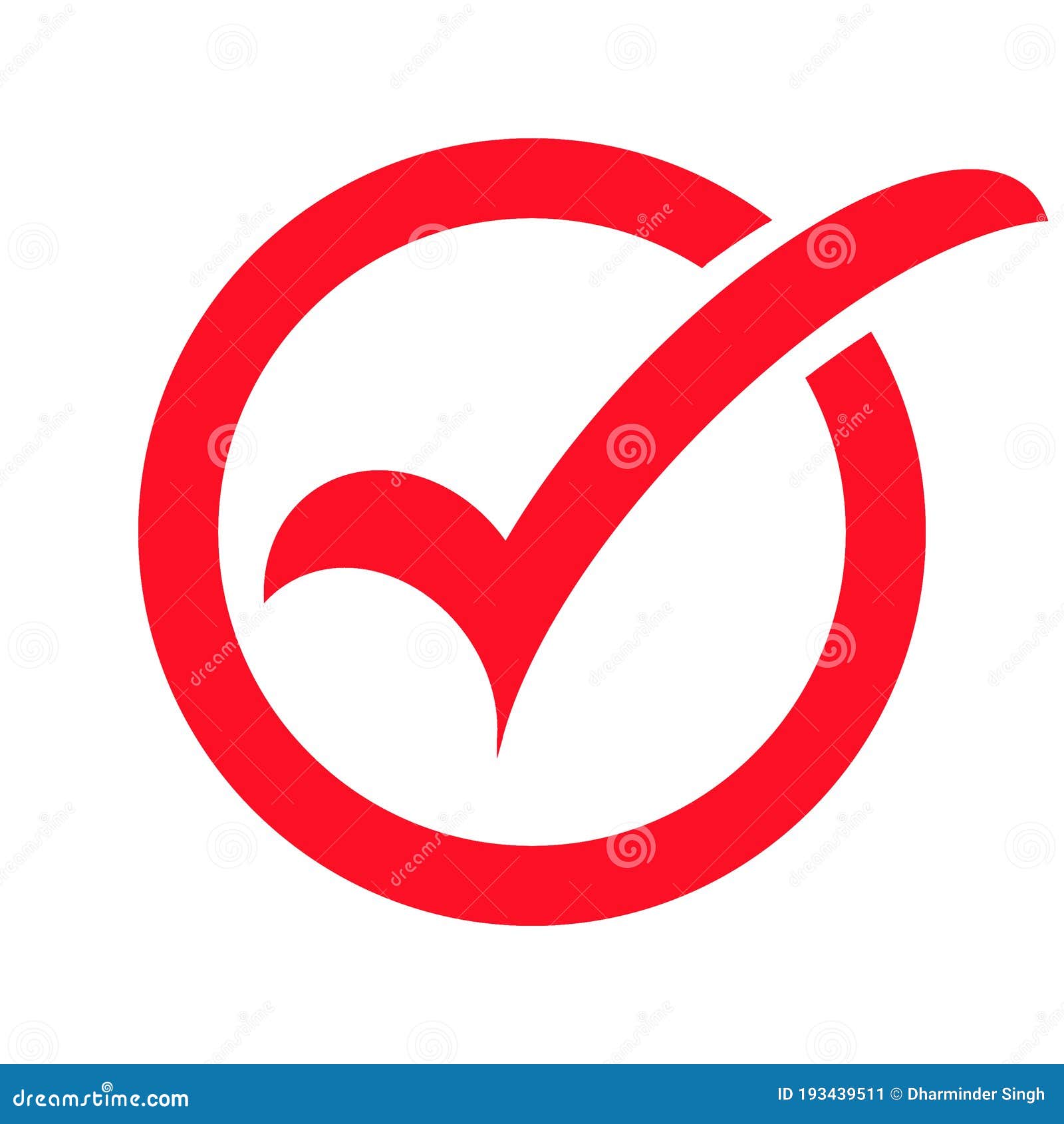 Pointy Red Color Check Mark, Yes Tick Mark Stock Vector - Illustration ...