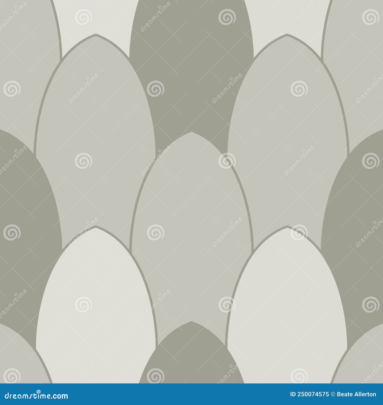 Pointy Scale Scallop Vector Seamless Pattern Background.Neutral Ecru ...