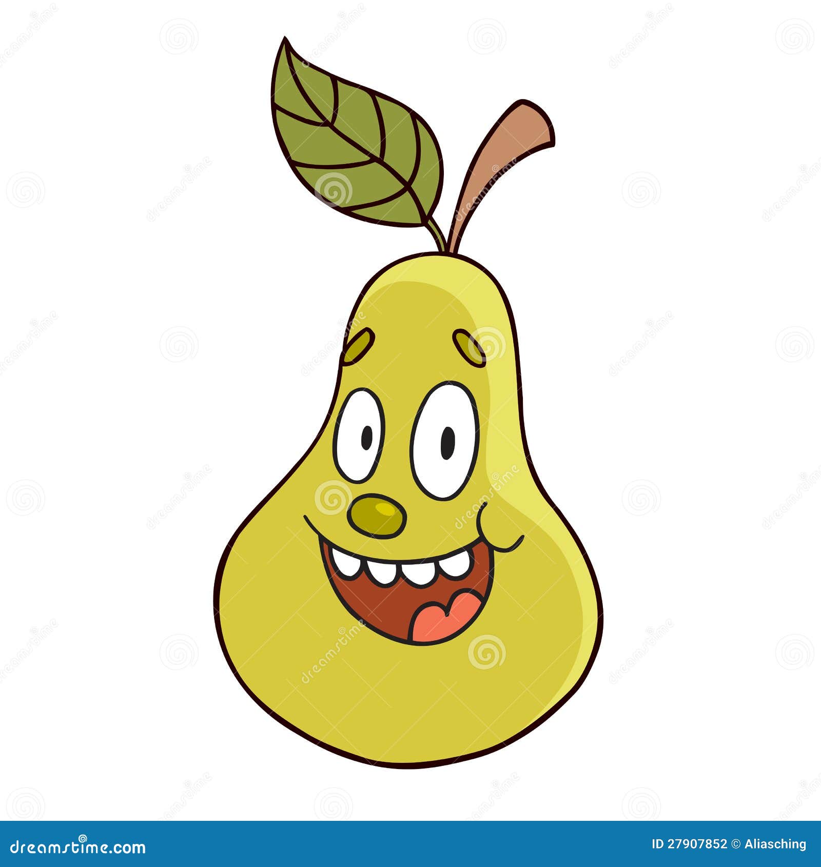 Poire de dessin animé illustration de vecteur. Illustration du ...