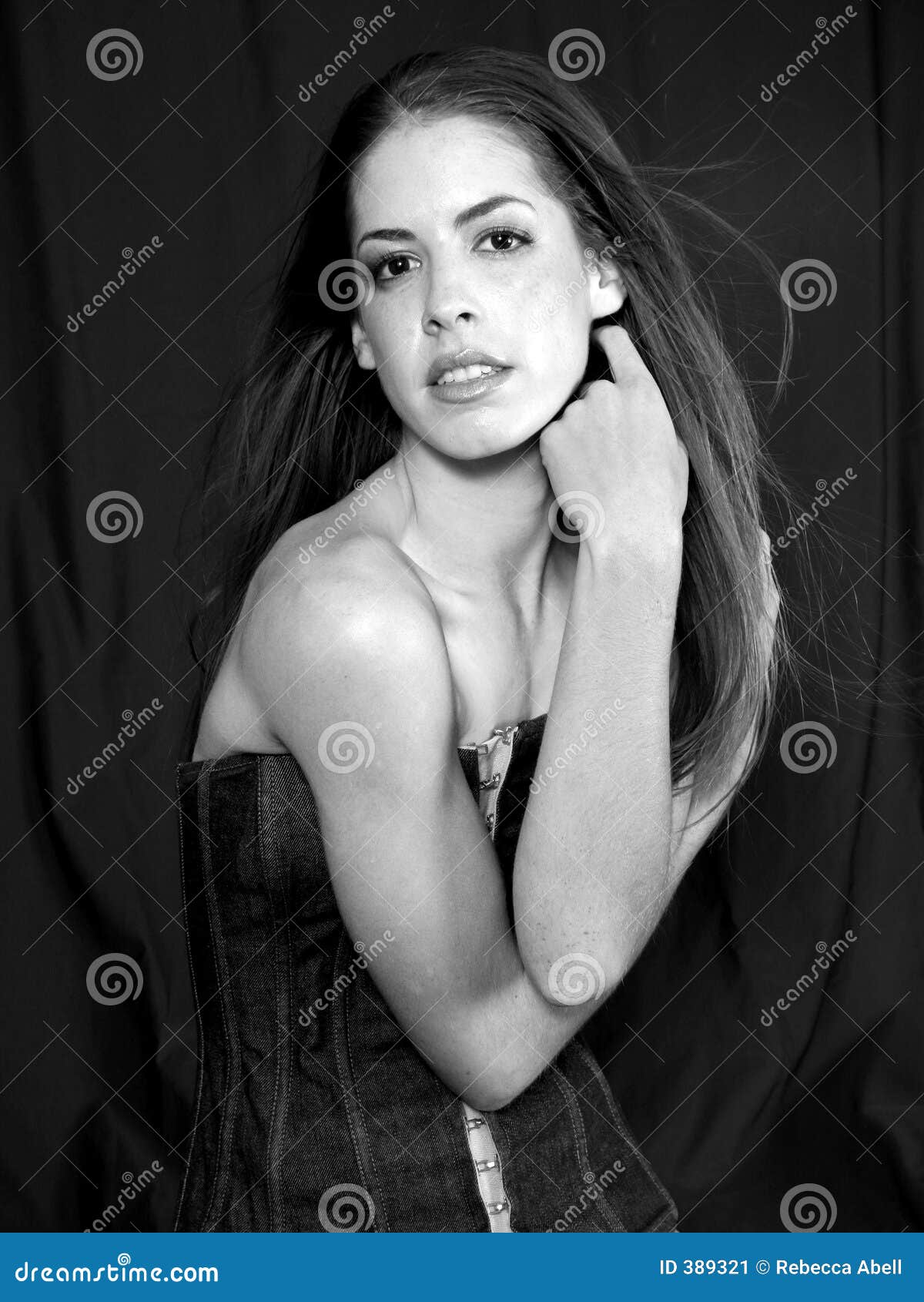 Poised Beauty. stock image. Image of woman, youthful, long - 389321