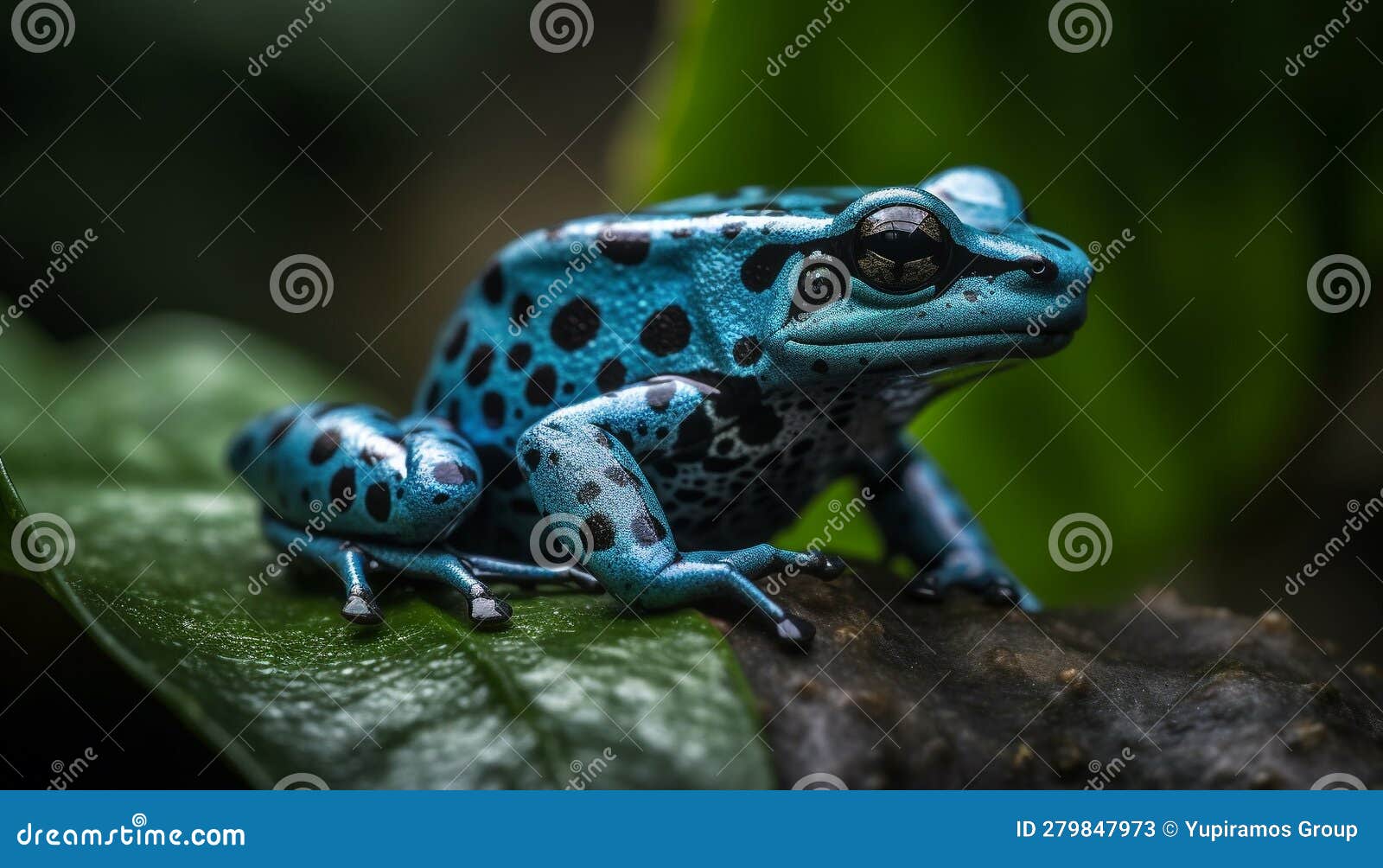 Poison Arrow Frog Sitting on Leaf in Tropical Rainforest Generated by ...