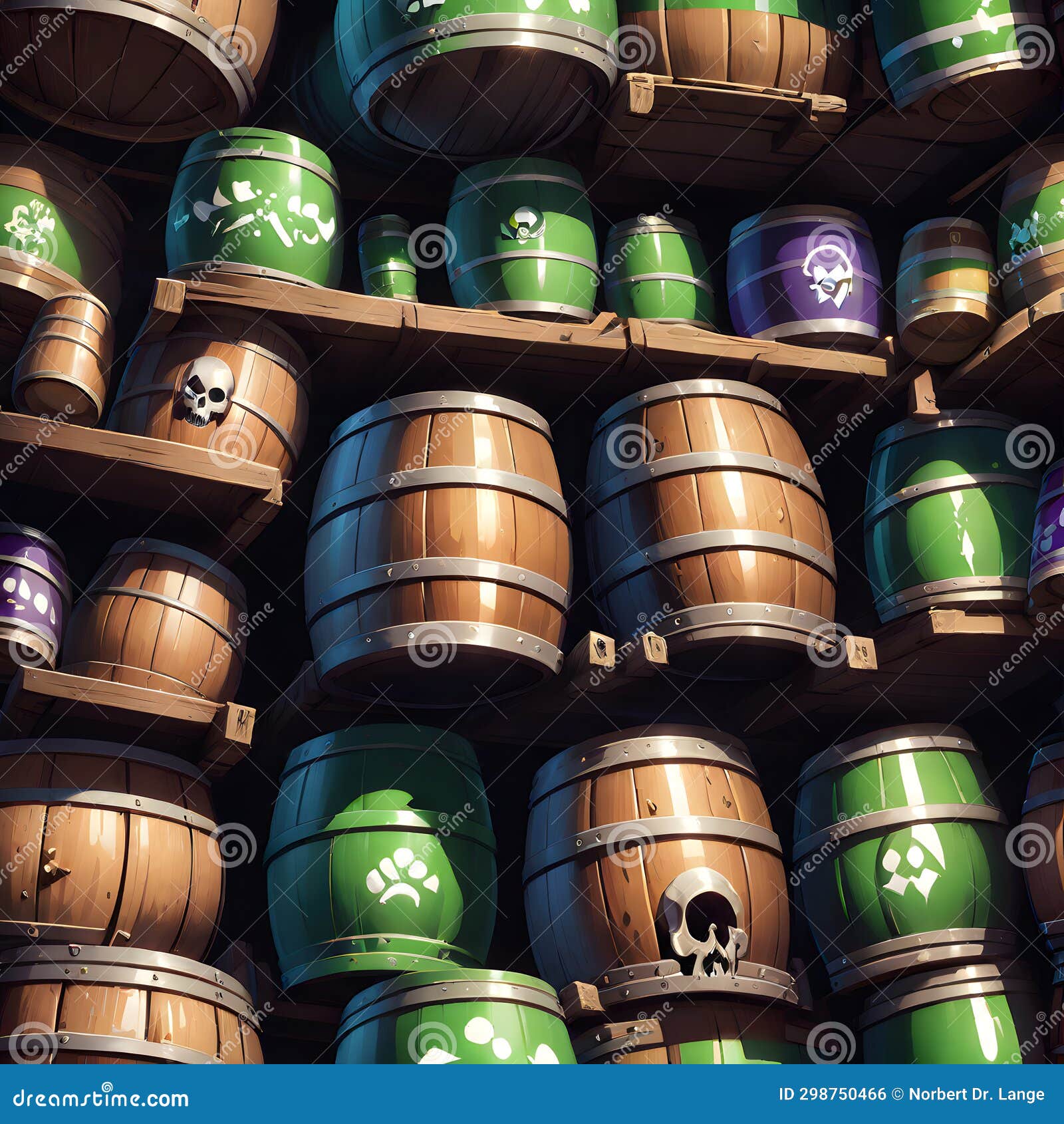 Poison Barrels, AI-generatet Stock Illustration - Illustration of ...