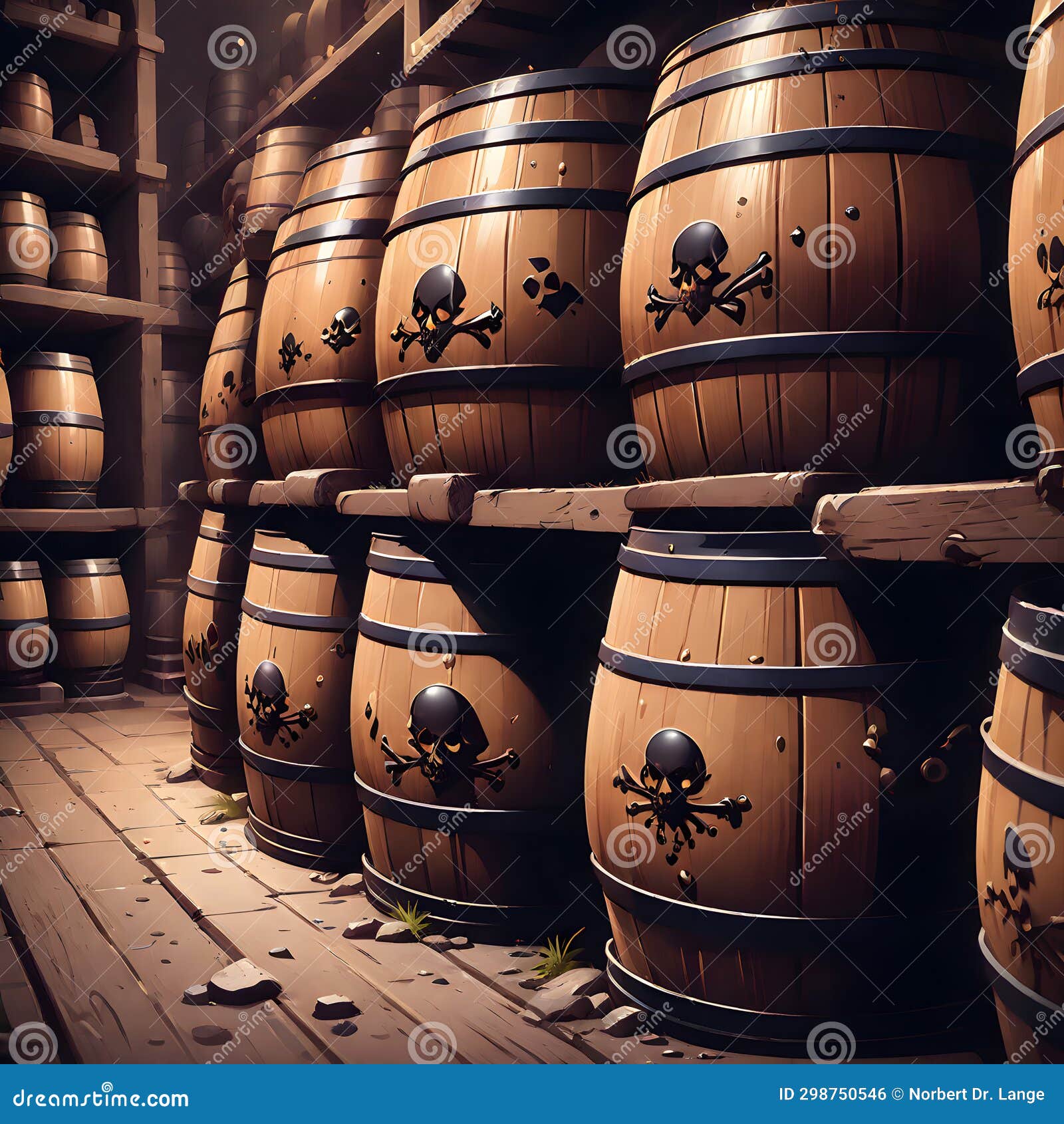 Poison Barrels, AI-generatet Stock Illustration - Illustration of waste ...