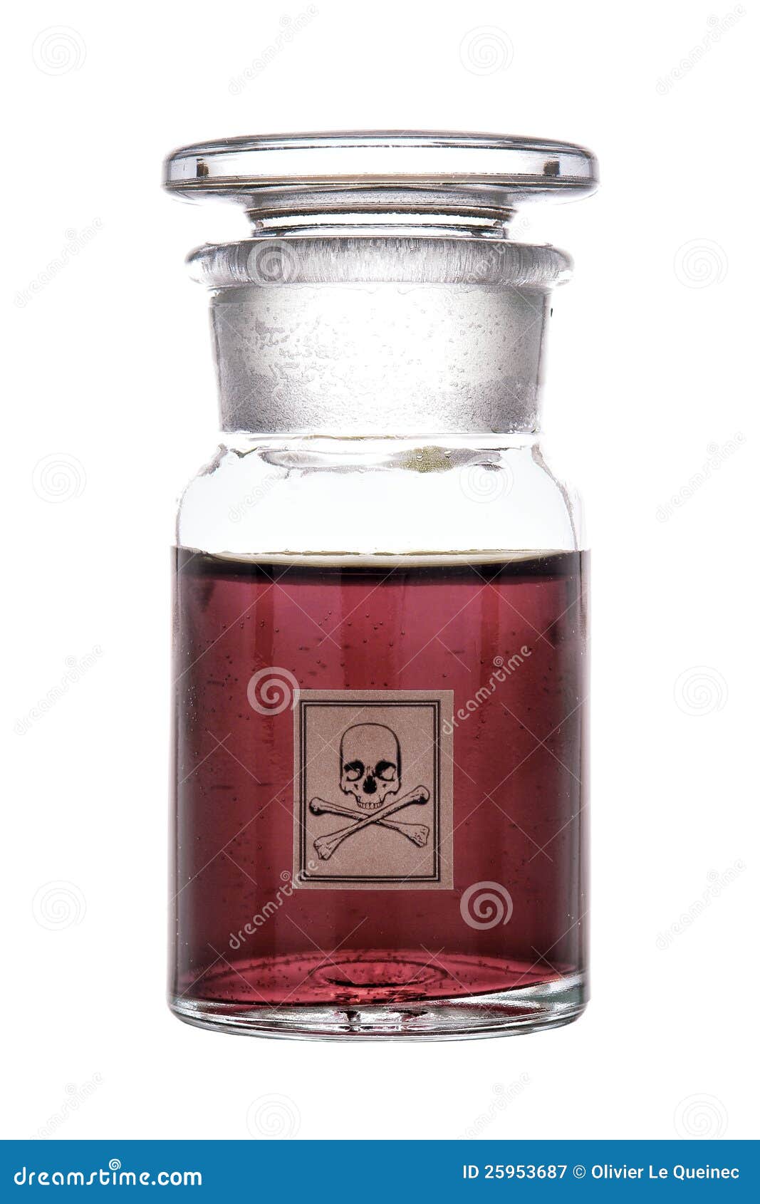 Poison Bottle with Skull and Bones Warning Label Stock Image - Image of ...