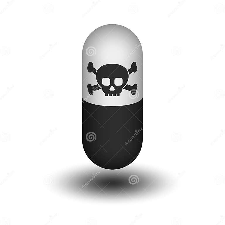 A poison capsule. stock vector. Illustration of lifestyle - 87395322