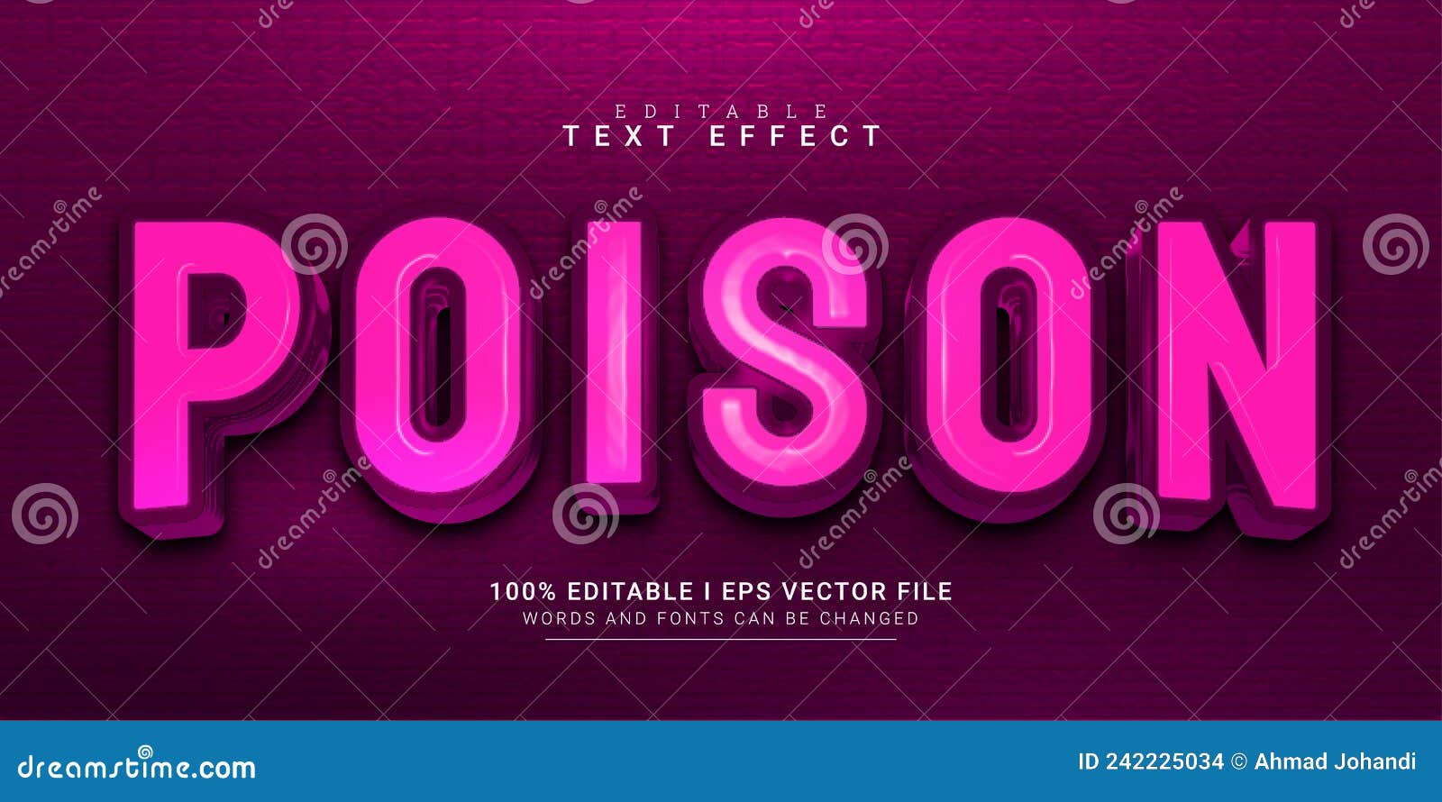 Poison 3d Text Style Effect Template Illustrations Stock Vector ...