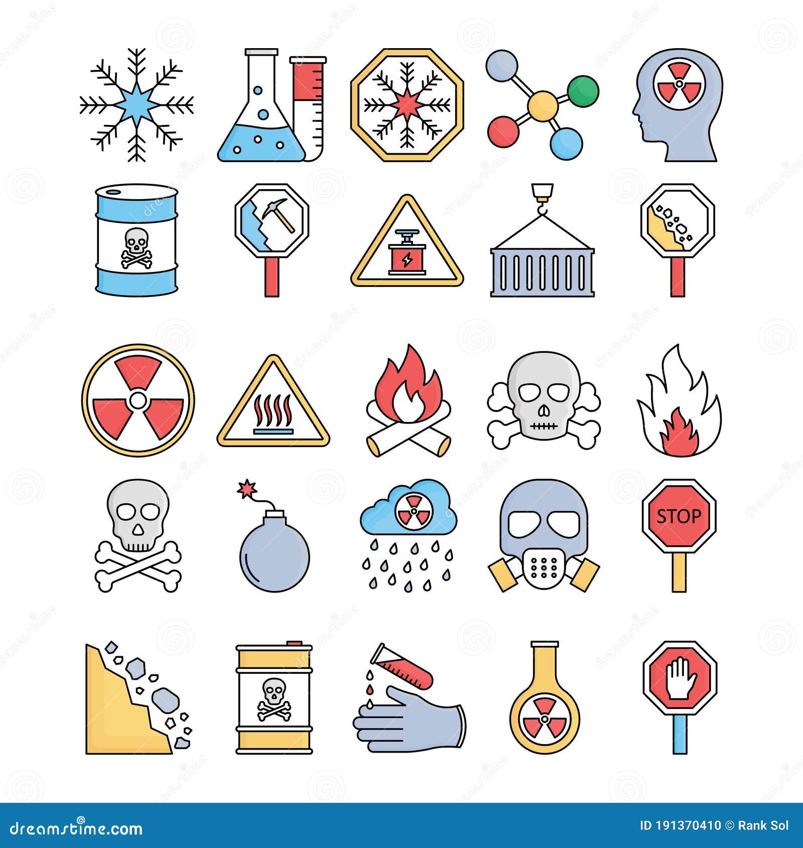 Danger Symbols And Signals Cartoon Vector | CartoonDealer.com #14067913