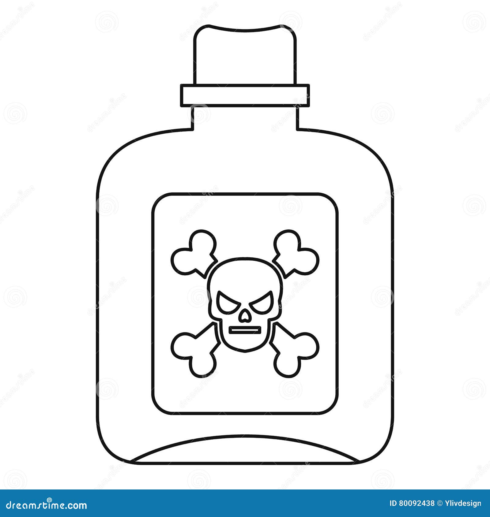 Poison icon, outline style stock vector. Illustration of envenom - 80092438