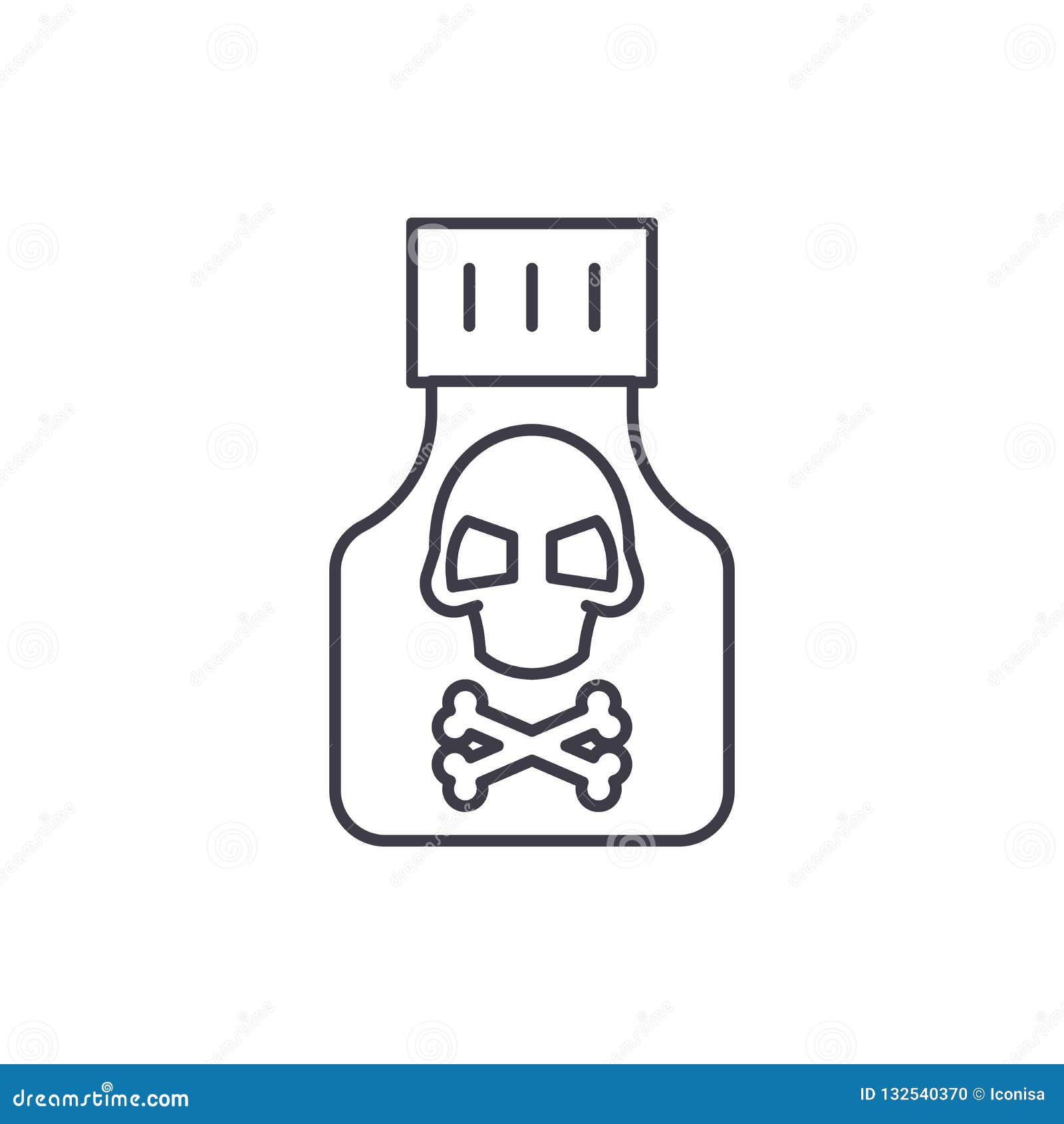 Poison Line Icon Concept. Poison Vector Linear Illustration, Symbol ...