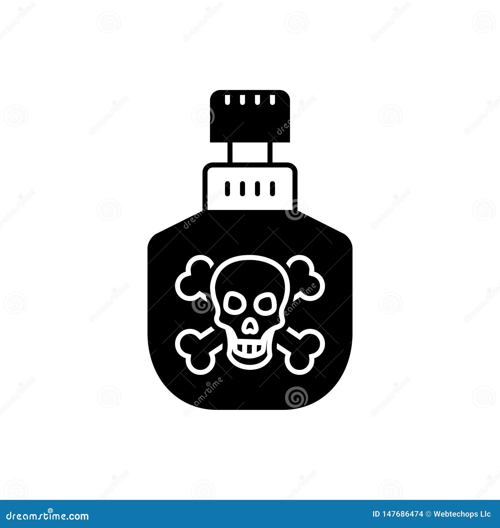 Black Solid Icon for Poison, Venom and Toxic Stock Vector ...