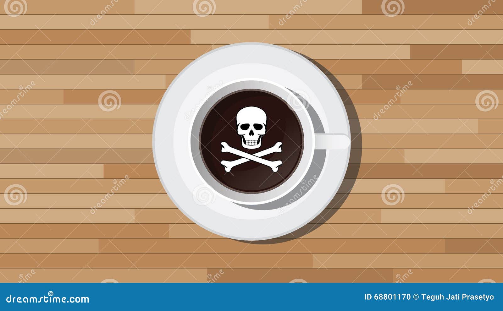 Poison Poisonous Coffee Illustration with Skull Sign Stock Vector ...