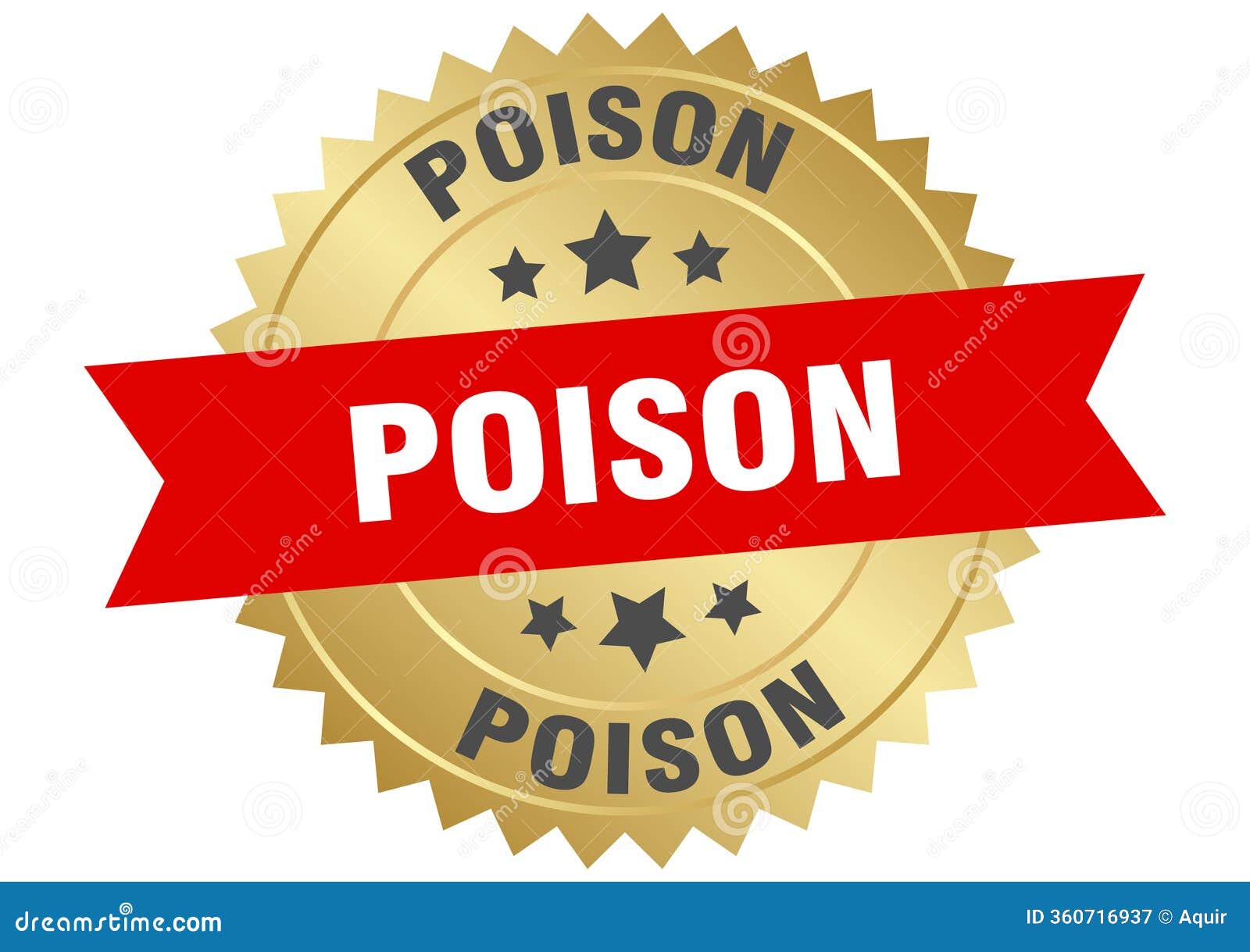 Poison. Poison Round Red and Gold Label Isolated on Transparent ...