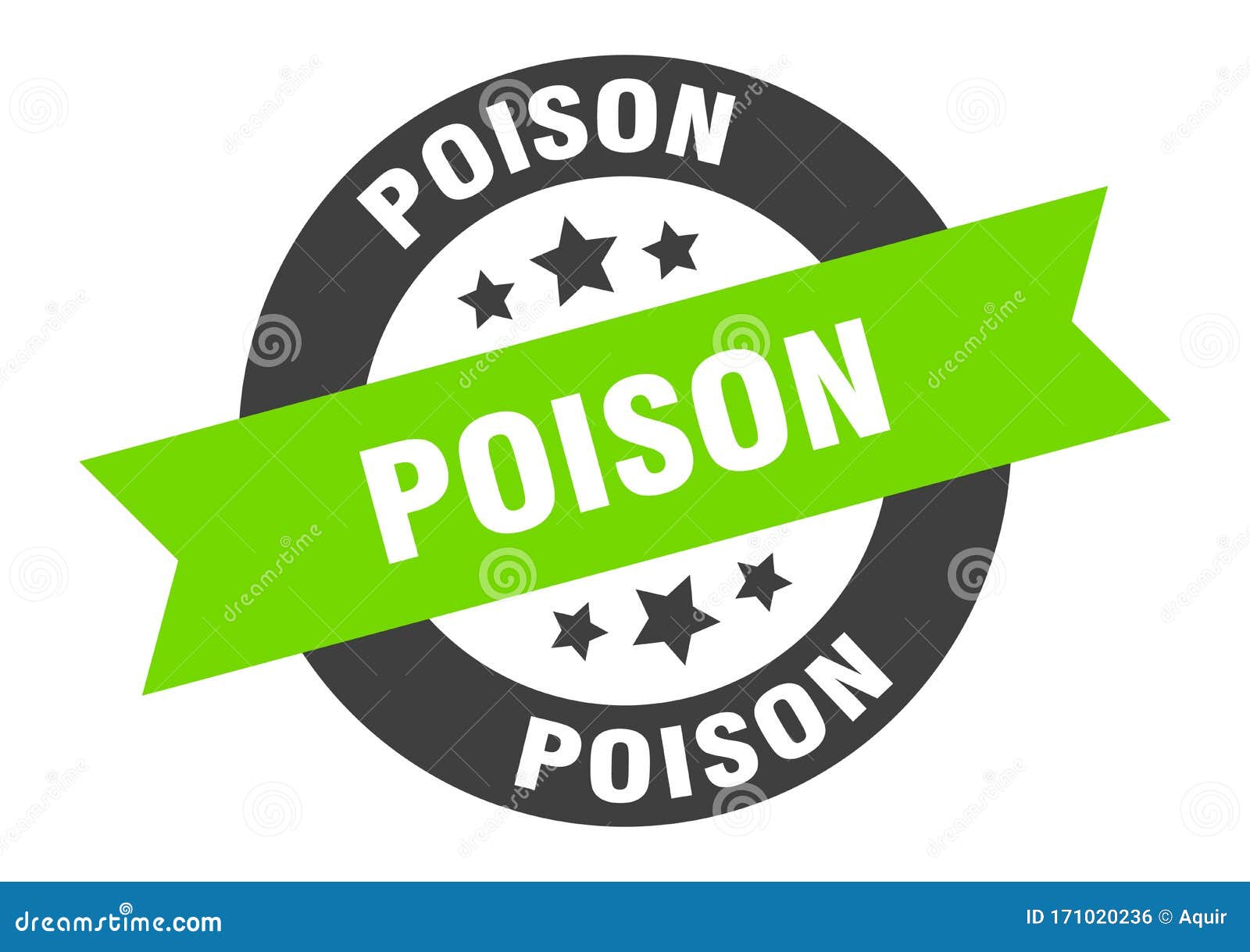 Poison Sign. Poison Round Ribbon Sticker Stock Vector - Illustration of ...