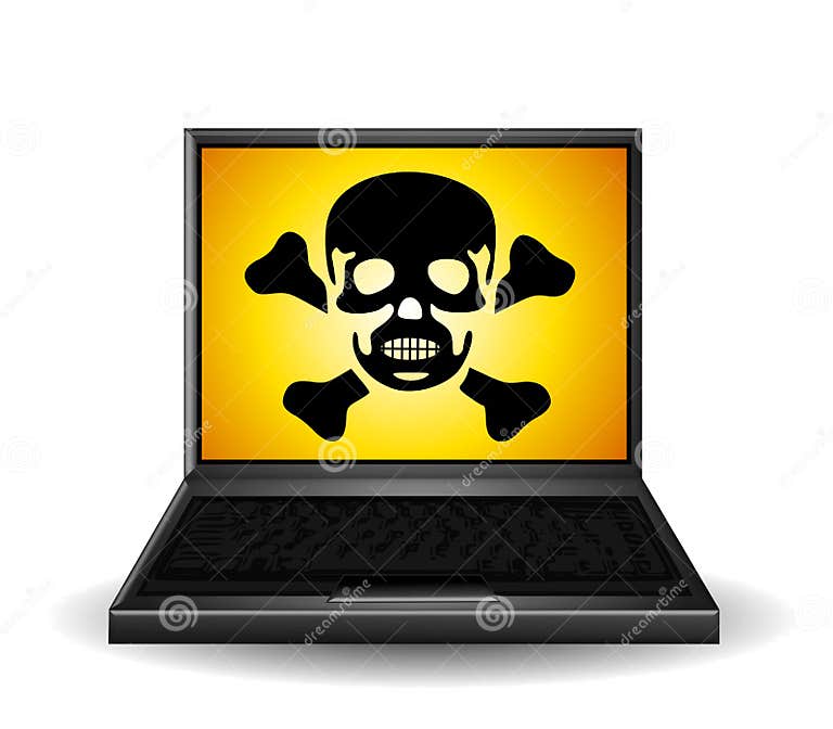 Poison Symbol on Laptop stock illustration. Illustration of laptop ...
