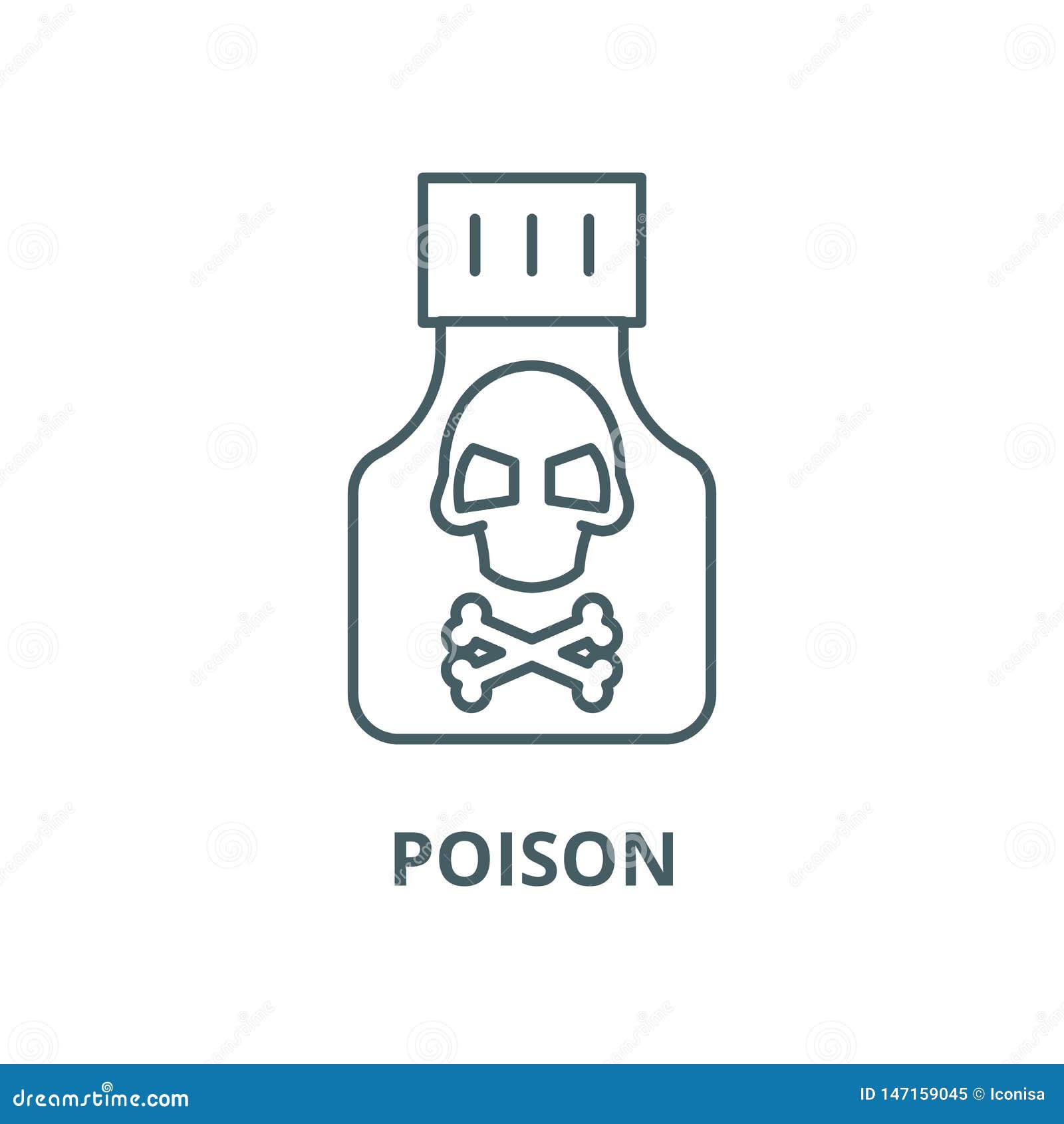 Poison Vector Line Icon, Linear Concept, Outline Sign, Symbol Stock ...